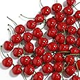 Amazon.com: WsCrofts Fake Cherries, 50Pcs Red Artificial Cherry Faux ...