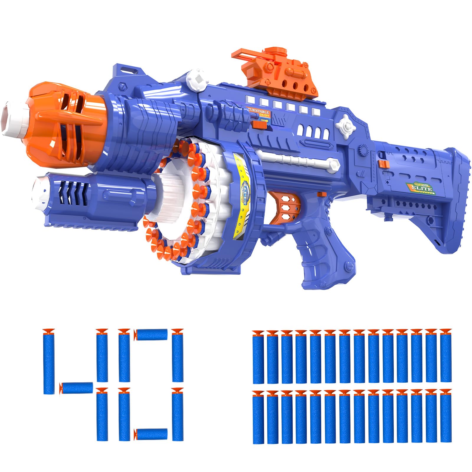 Toy Rotary Drum Blaster - High-Power Dual Motor Electric Gun with 50 ...