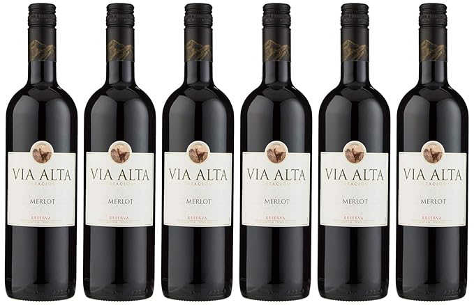 Via Alta Merlot Red Wine 75 cl (Case of 6): Amazon.co.uk: Grocery