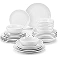 Amazon.com | MALACASA Dinnerware Sets, 24-Piece Gourmet Porcelain ...