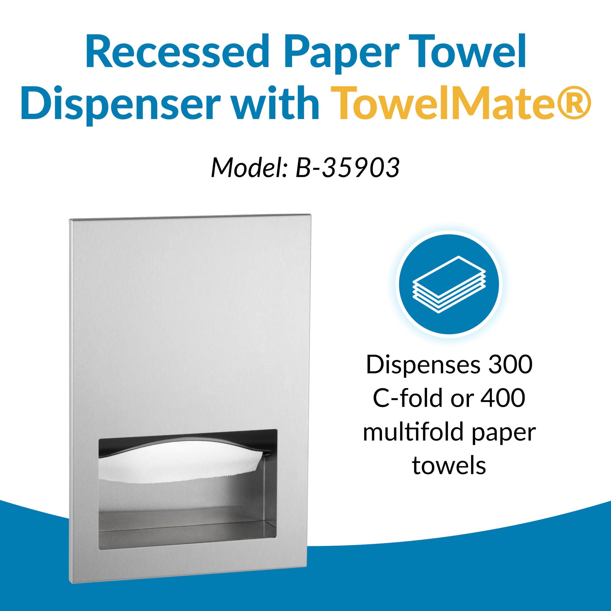Mua Bobrick Recessed Friction-Catch Paper Towel Dispenser for ...