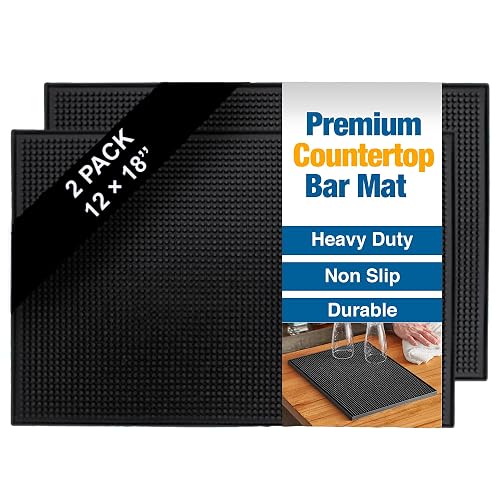 Rubber Bar Mats for Countertop by ProTensils - 18" x 12" Black Bar Mats ...