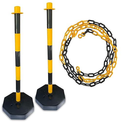 2 Traffic Delineator Poles | Plus Chain Included | Better Than Cones ...