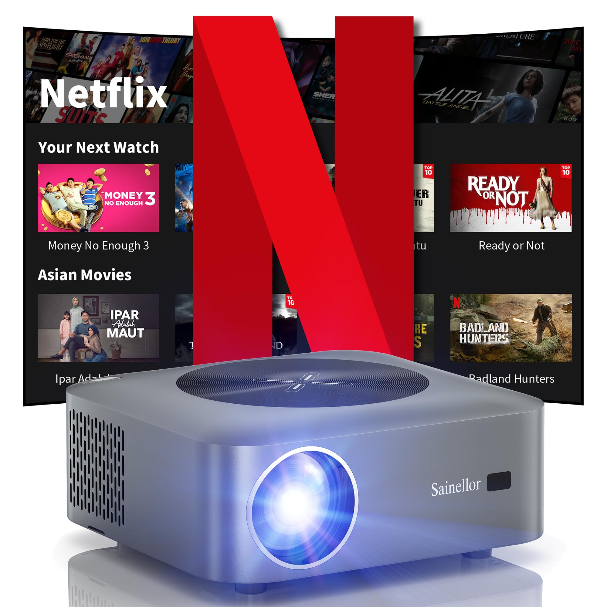 Smart Projector, 4K Projector Android TV 12.0 32GB Built-in Netflix ...