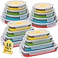Amazon.com: Collapsible Food Storage Containers with Lid & Air Vent, 16 Pack, 8 Rectangular + 8 ...