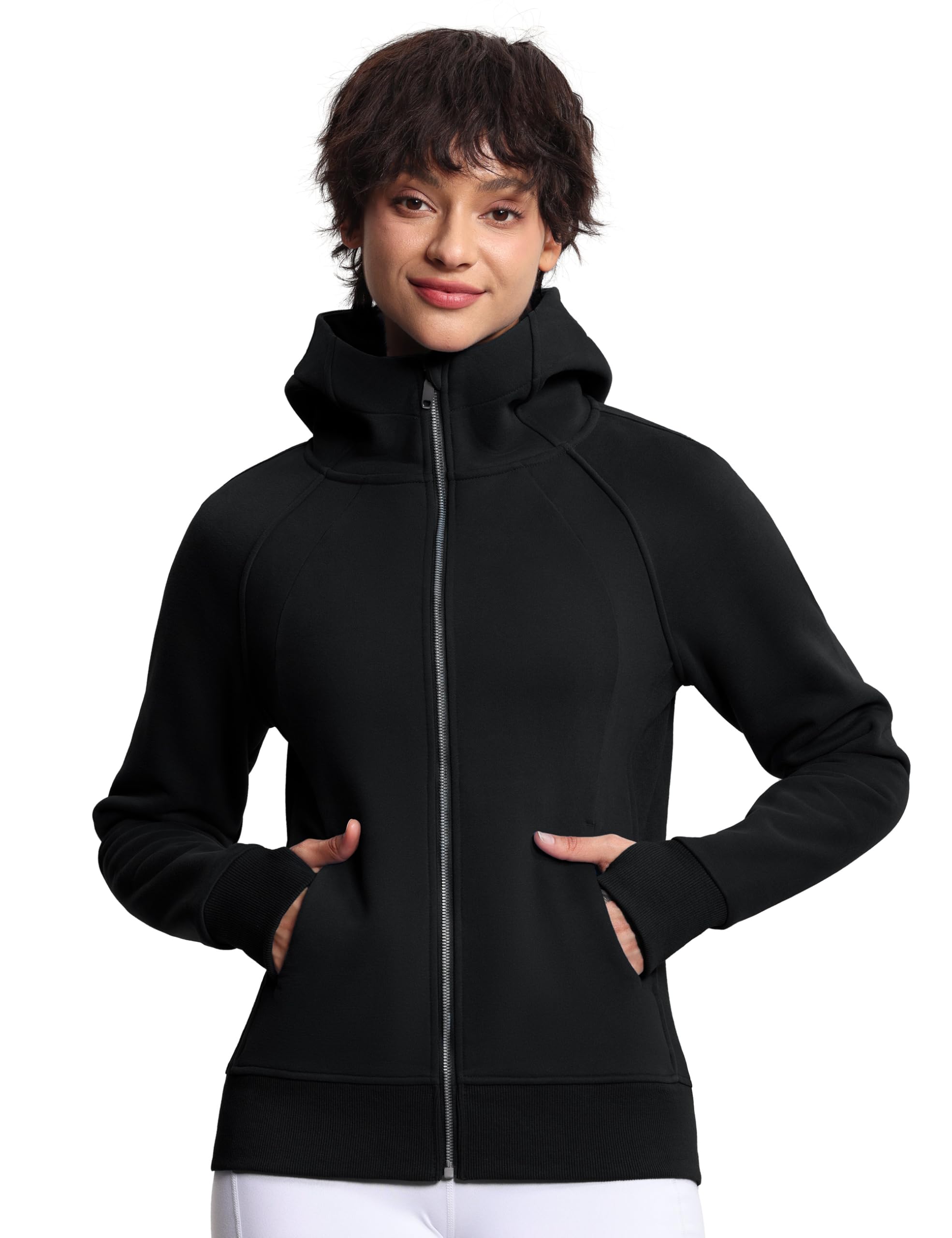THE GYM PEOPLE Women's Zip Up Hoodies Fleece Workout Jackets ...