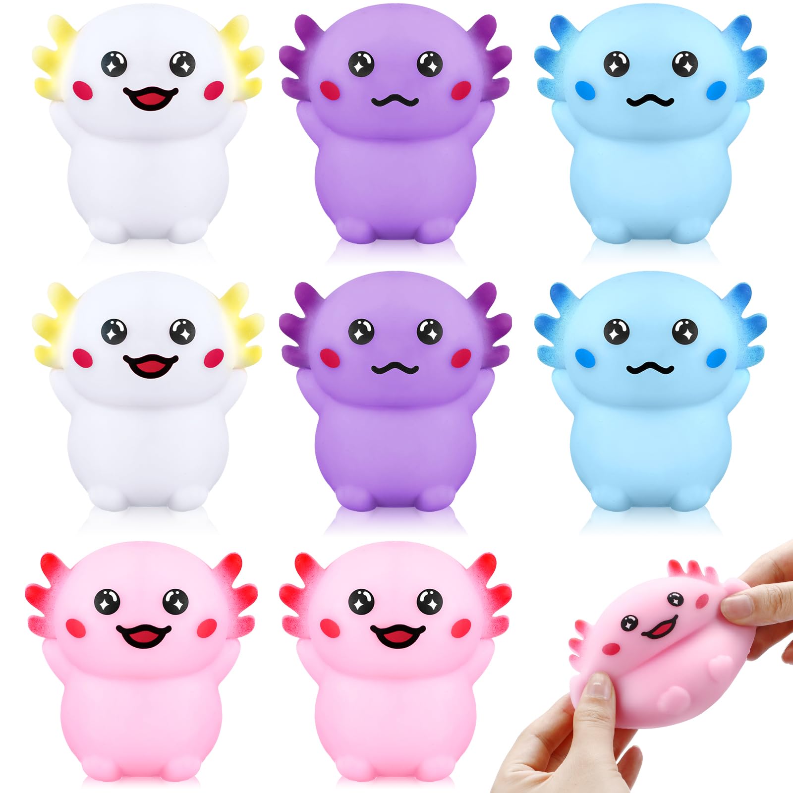 HyDren 8 Pcs Axolotl Stretchy Toy Axolotl Sensory Fidget Toy Axolotl ...