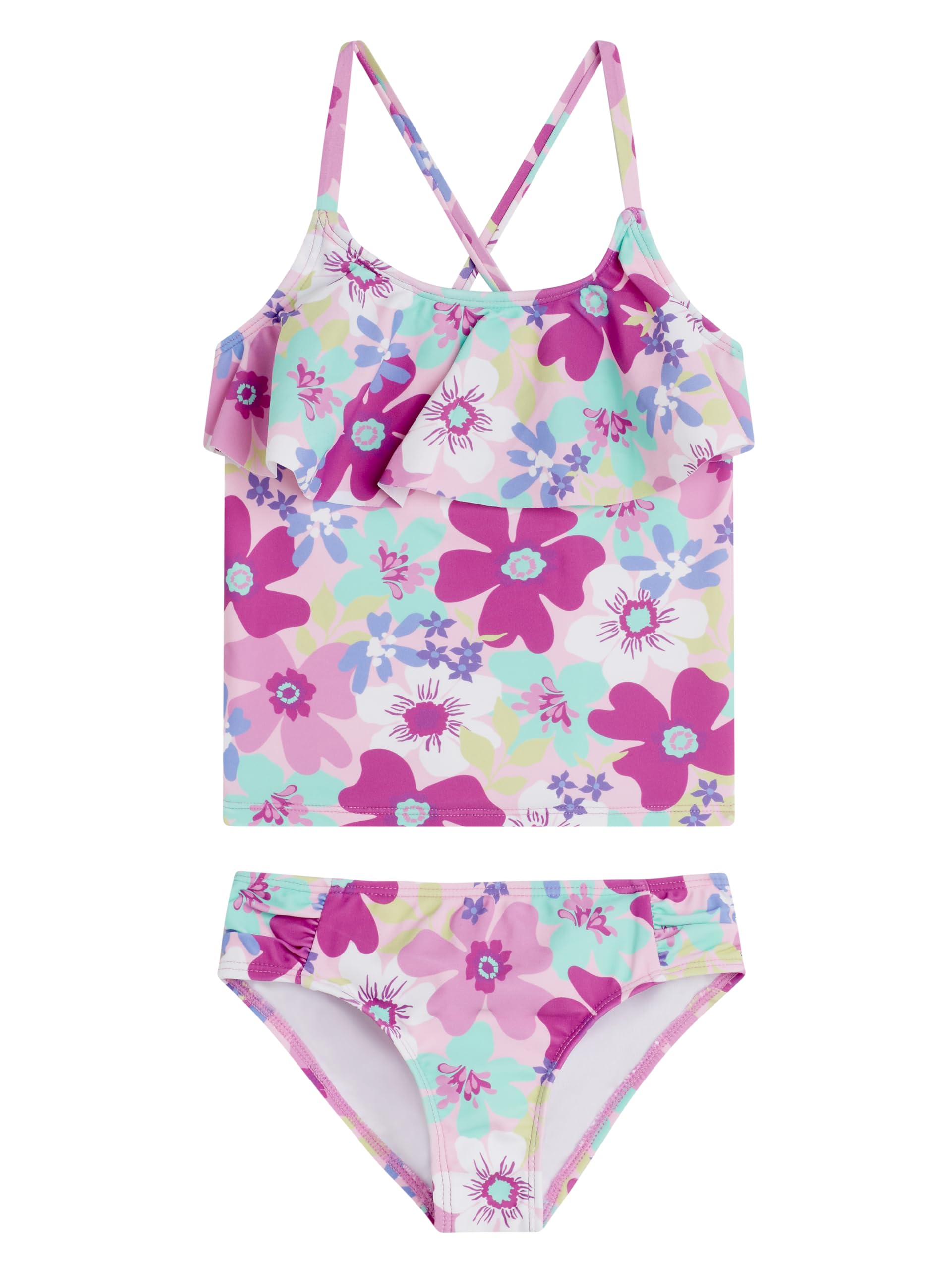 Kanu Surf Girls' Charlotte Flounce Tankini Beach Sport 2-Piece Swimsuit ...