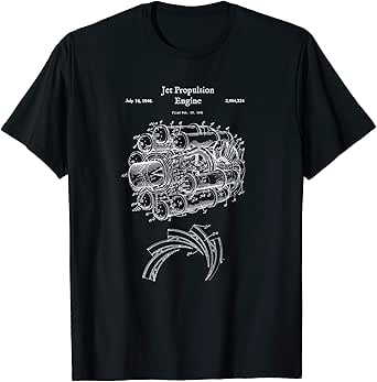 Amazon.com: Vintage Jet Propulsion Engine Shirt - Airplane Aircraft Tee ...