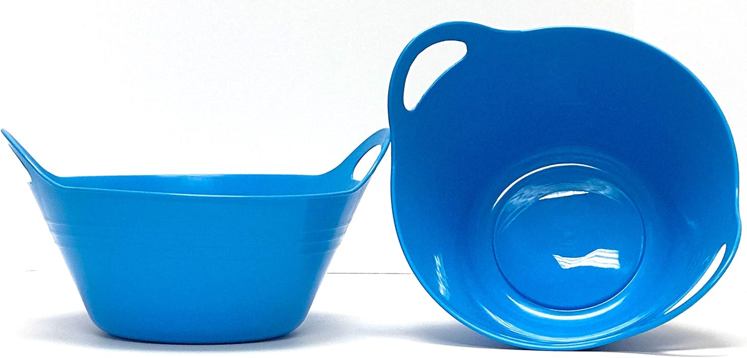 Amazon.com: Mintra Home Plastic Bowls with Handles (Large 2pk, Blue ...