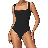 Amazon.com: MANGOPOP Women's Tank Top Bodysuit Scoop Neck Sleeveless Body suit Sexy Backless ...