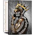 Amazon.com: Framed Large 24" x 36" African American Canvas Wall Art Decor Black Man King Men ...