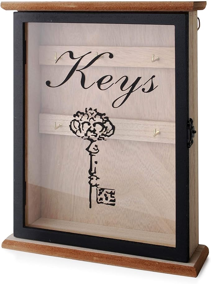 Charming House Design Large Wooden Key Rack Cabinet Cupboard Black ...