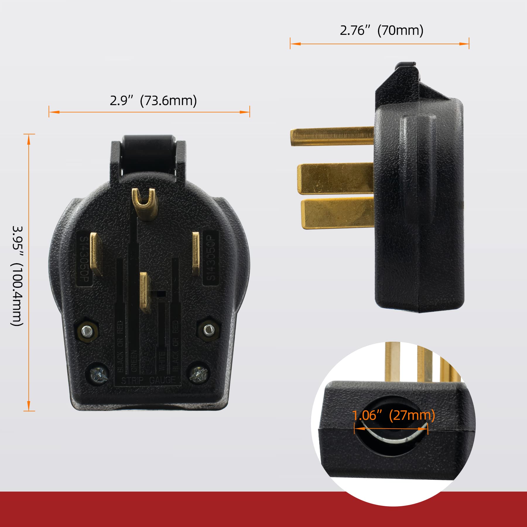 Mua AIDA NEMA 14-30P & 14-50P Plug, 30 & 50 Amp, 125 & 250 Volt, 3-Pole ...