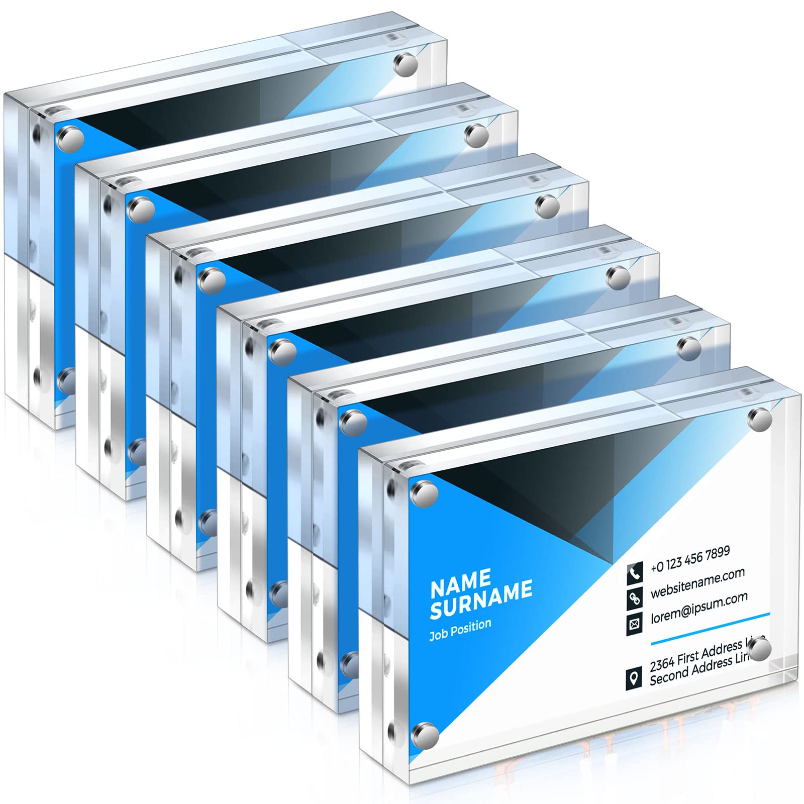 Xuhal Acrylic Business Card Frame 2.5 x 3.5 inch Clear Double Sided ...