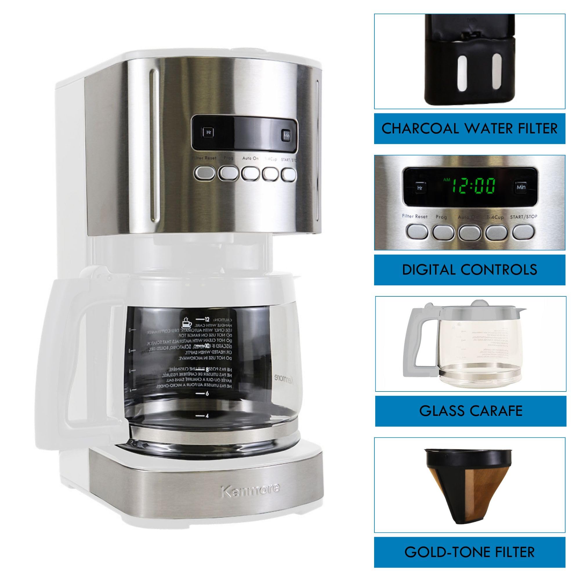 Mua Kenmore Drip Coffee Maker - 12 Cup Programmable Cafe Machine With ...