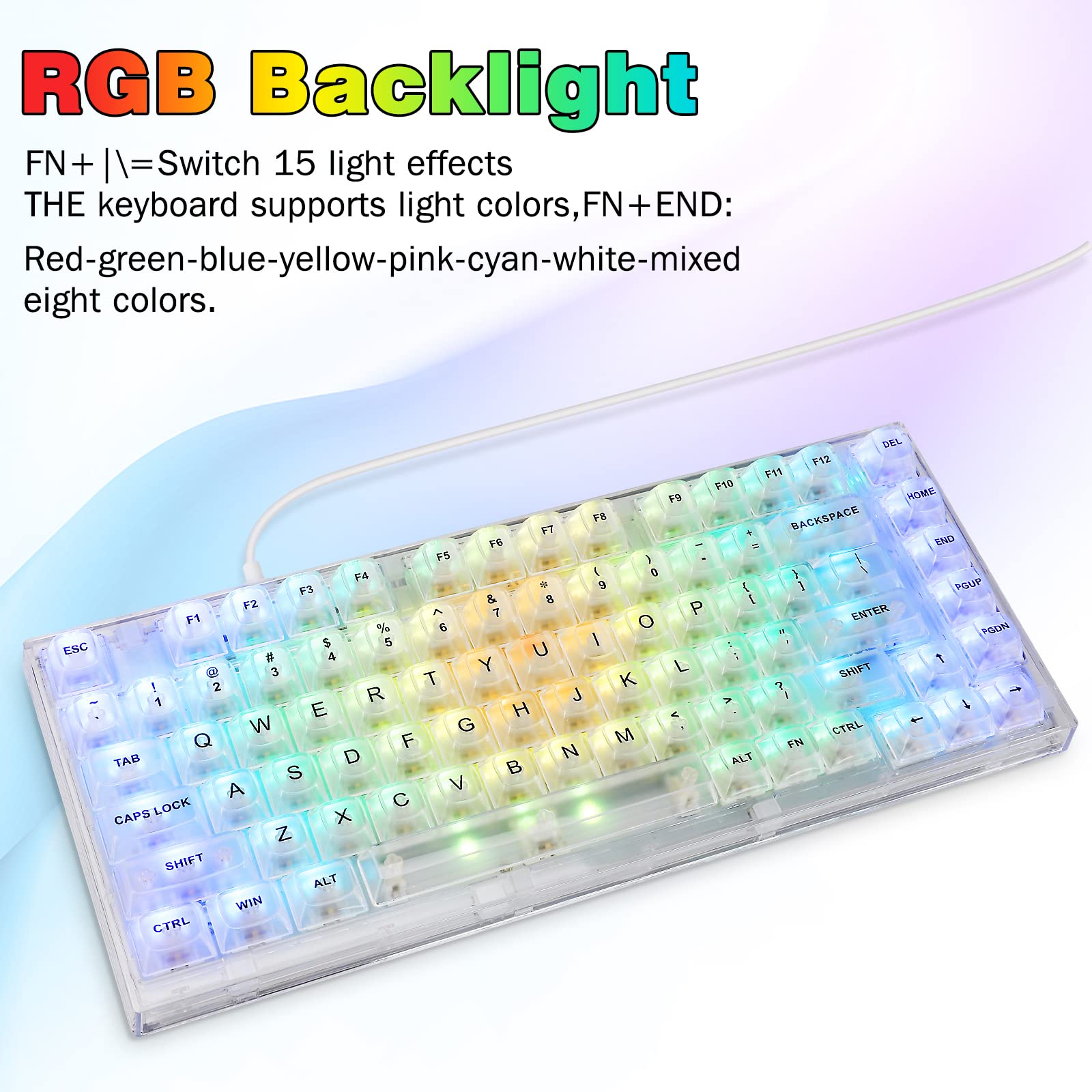 Mua CHICHEN Mechanical Gaming Keyboard,Cool RGB Backlit Compact 82 ...