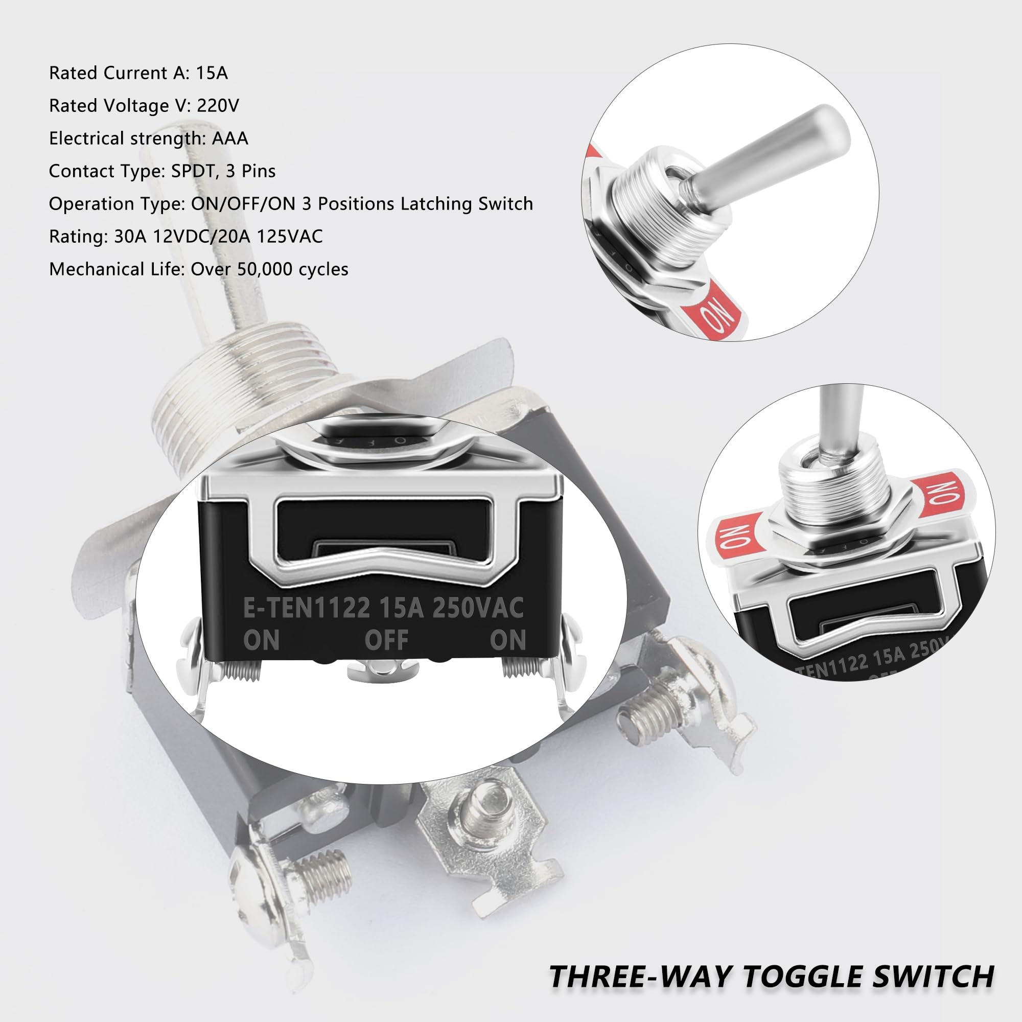 Mua 2PCS 3 Way Toggle Switch with 2 Waterproof Boot Caps,15A 250VAC ON ...