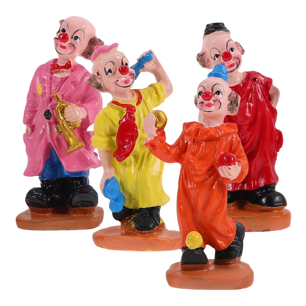 Toyvian Clown Dolls Circus Figurine Mini Statues Resin Toy Model ...