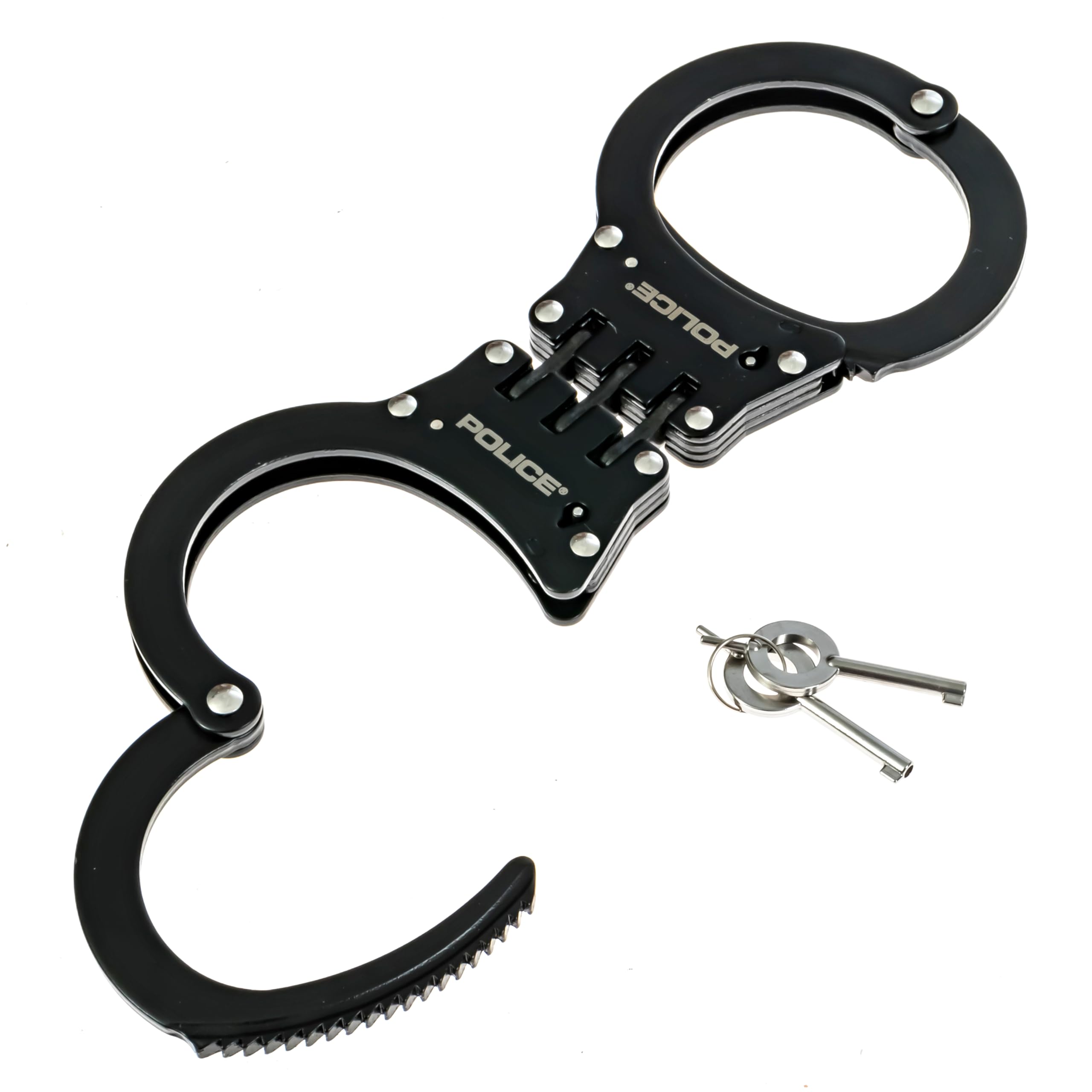 Mua Police Handcuffs Heavy Duty Hinged Double Lock Steel Professional ...
