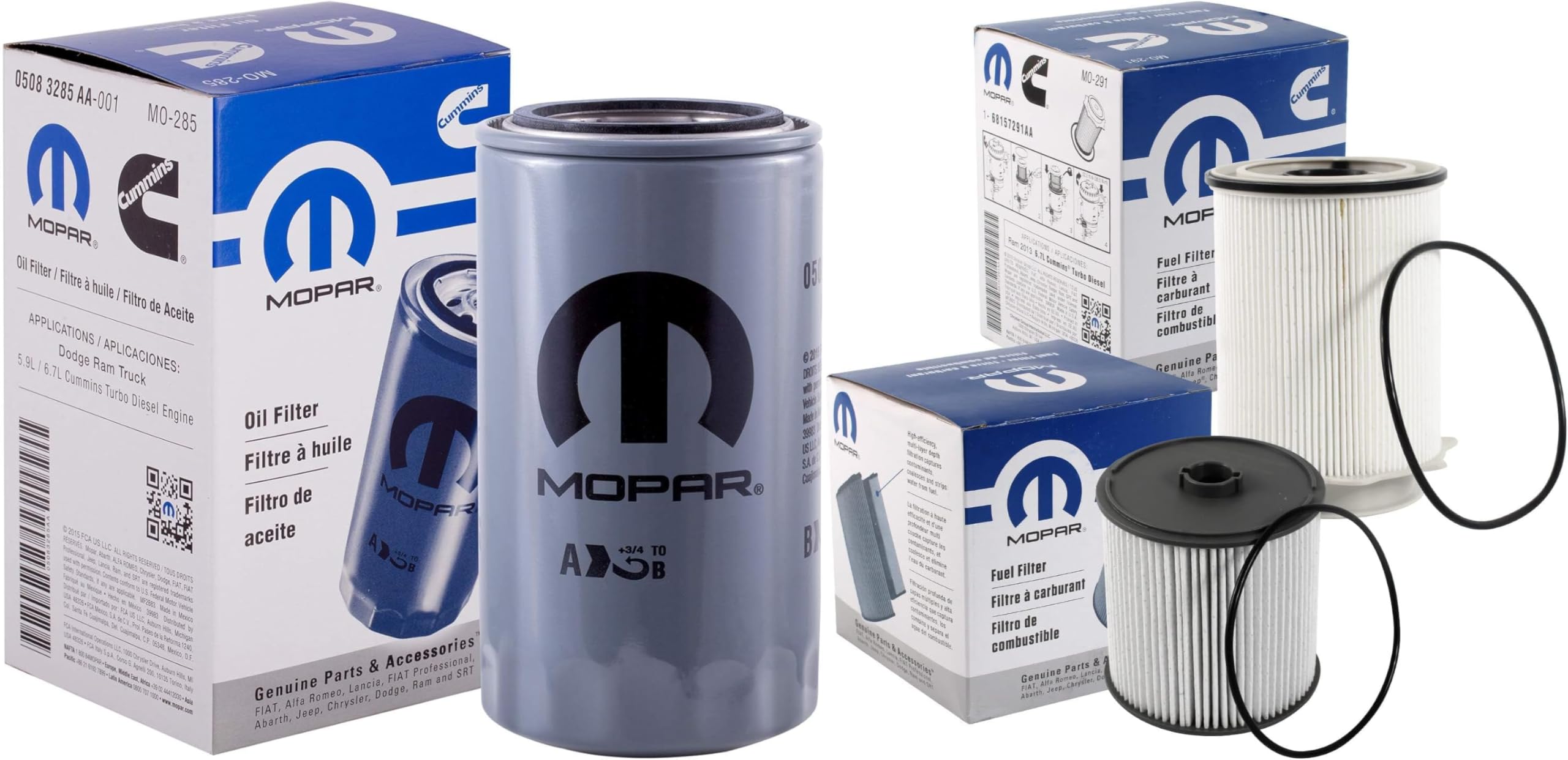 Mopar Genuine OEM Filters Bundle, Dodge Ram 6.7L Cummins Diesel Filter ...