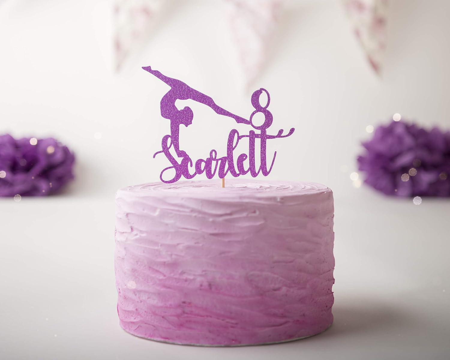 Personalised Gymnastics Cake Topper Gymnastics Party Decoration Gymnast ...
