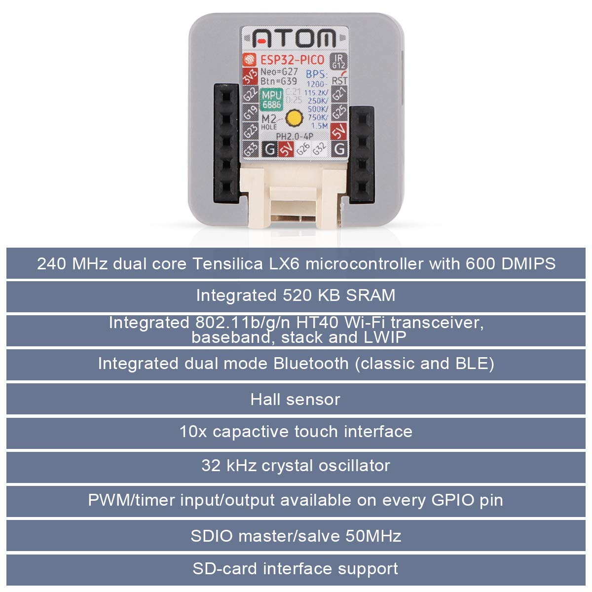 Seamuing ESP32 Kit di sviluppo M5Stack ATOM Matrix ESP32 PICO Kit di sviluppo USB Type-C 4 MByte ...