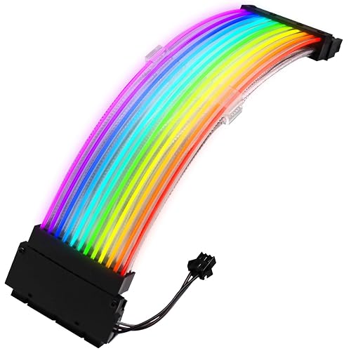 HLTJAN Power Supply Sleeved Cable, Pccooler Customization 24 Pin ATX ...