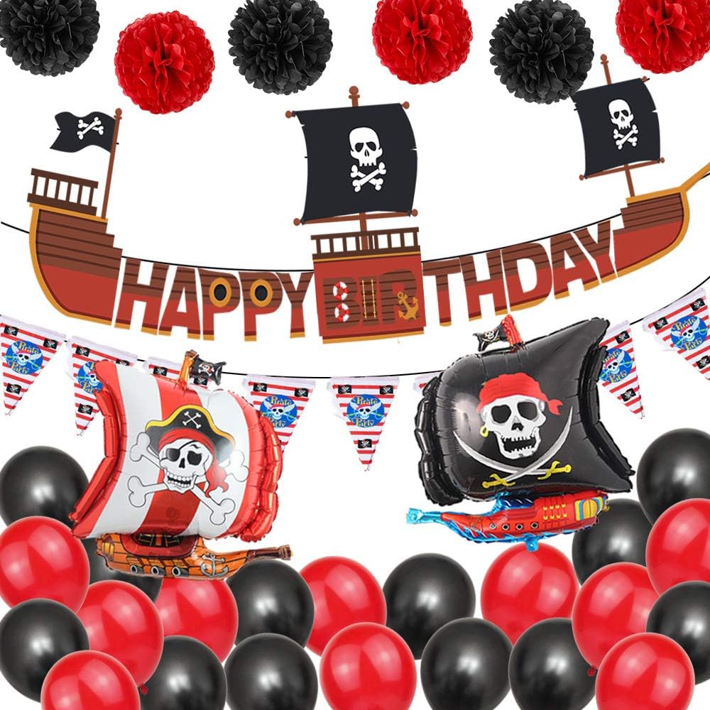 Pirate Birthday Party Decorations, BESTZY Pirate Balloons Pirate Party ...