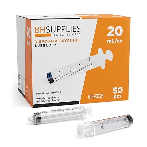 BH Supplies 20ml Luer Lock Tip Syringes (No Needle) - Sterile ...