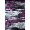 Amazon.com: Masada Rugs, Modern Contemporary Area Rug, Purple Grey ...