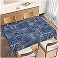 Amazon.com: Beabes Denim Patchwork Dinner Tablecloth Table Cover, Denim ...