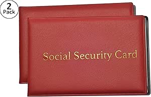 Amazon.com: Social Security Card Protector with 2 Clear Card Sleeves ...
