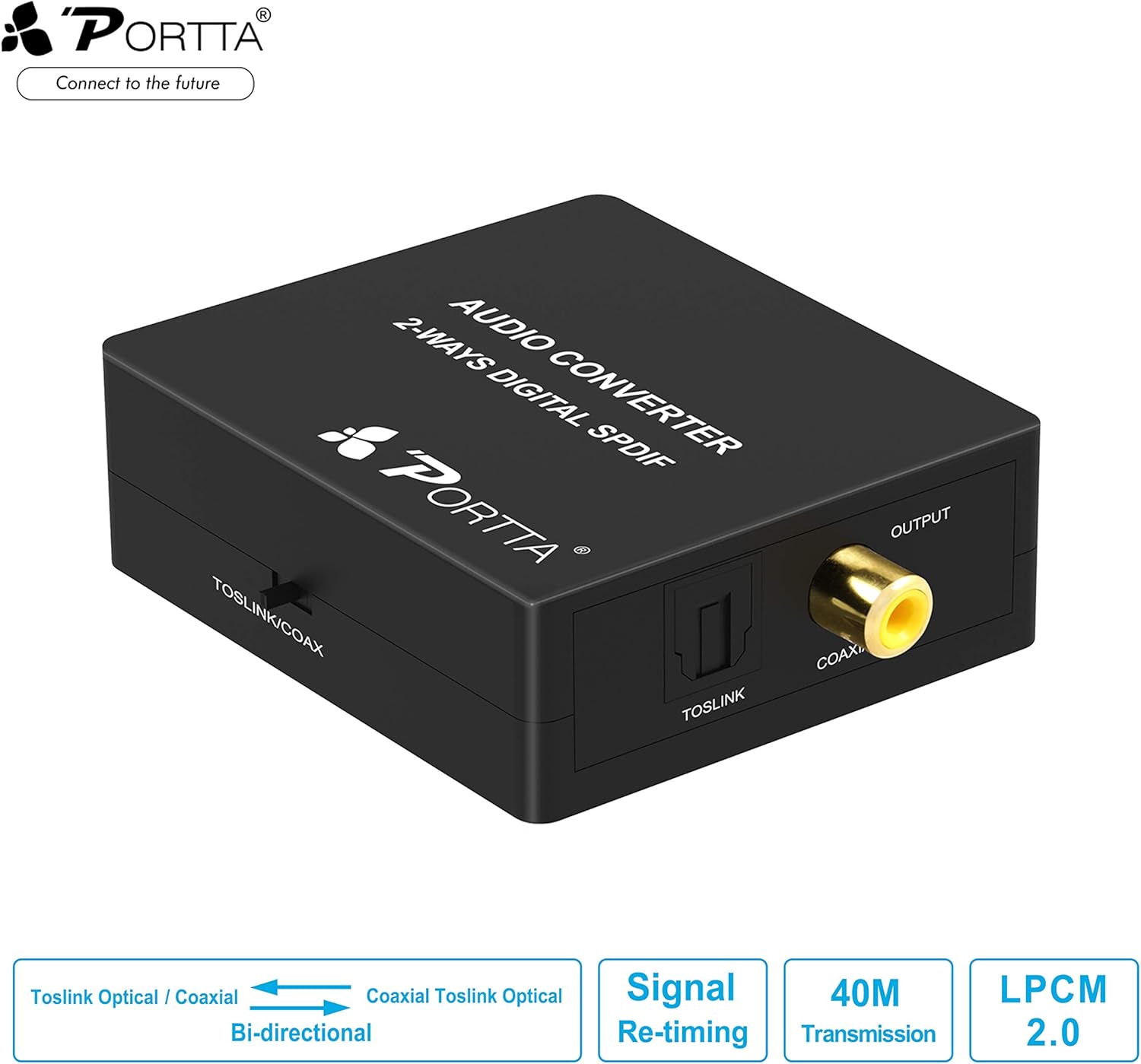 Portta Audio Convertisseur Numérique SPDIF Optique Coaxial Toslink vers ...