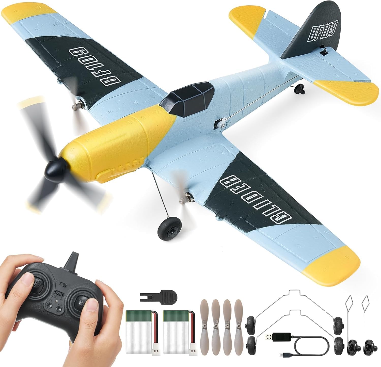 VEVOR RC Plane, 2.4GHZ 3 Channel RC Airplane with 6-Axis Gyro ...