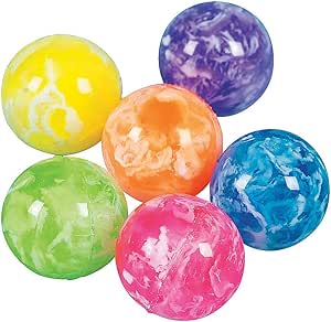 Amazon.com: Neon Marbleized Bouncy Balls - Bulk Set of 48 Small bouncey ...