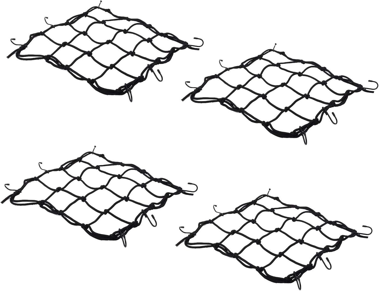 Helmet Net with Hook,4 Pcs Bungee Net,Cargo Net 6 Hooks,Motorcycle ...