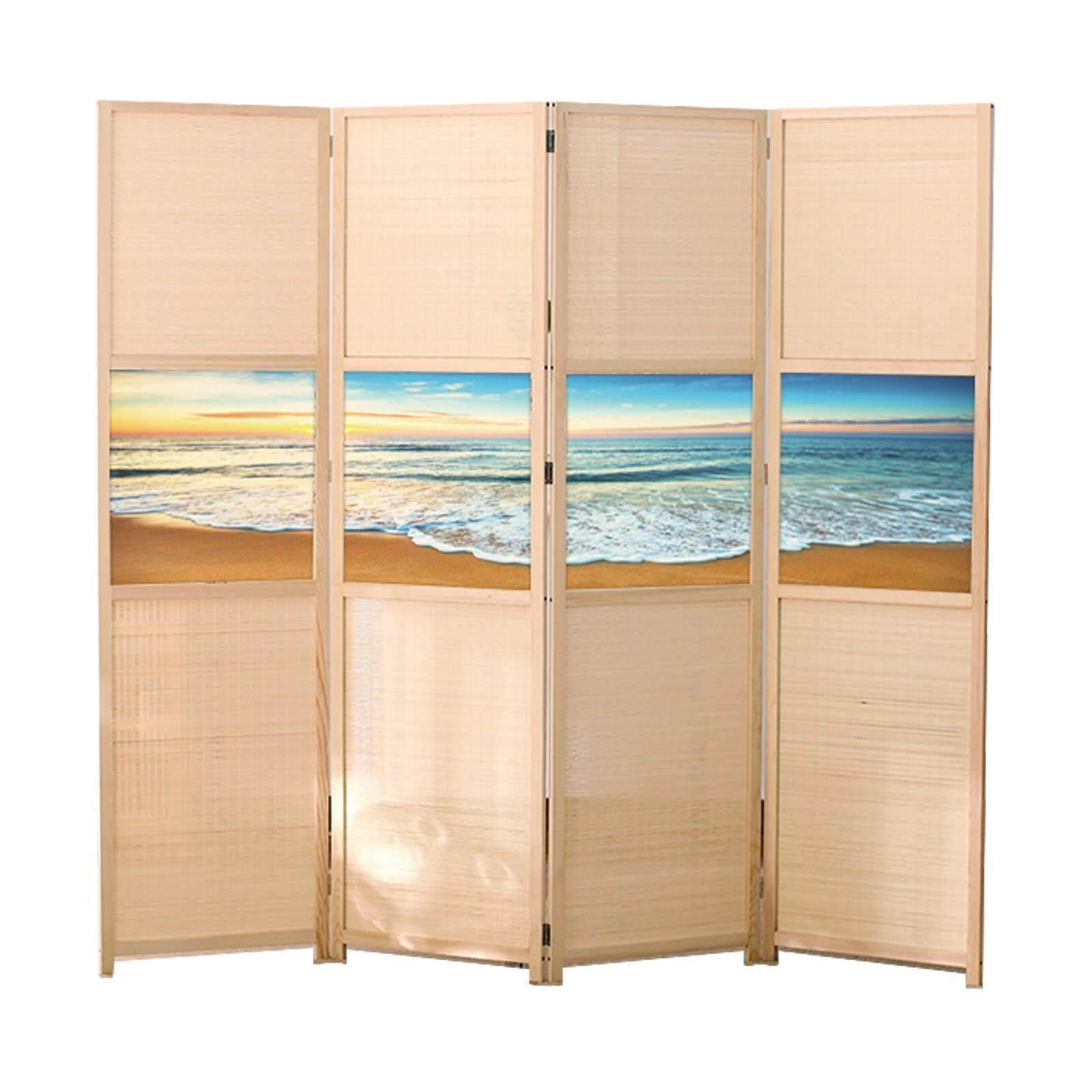 Hxcd Room Divider 4 Panel Privacy Screen Landscape Design L ...