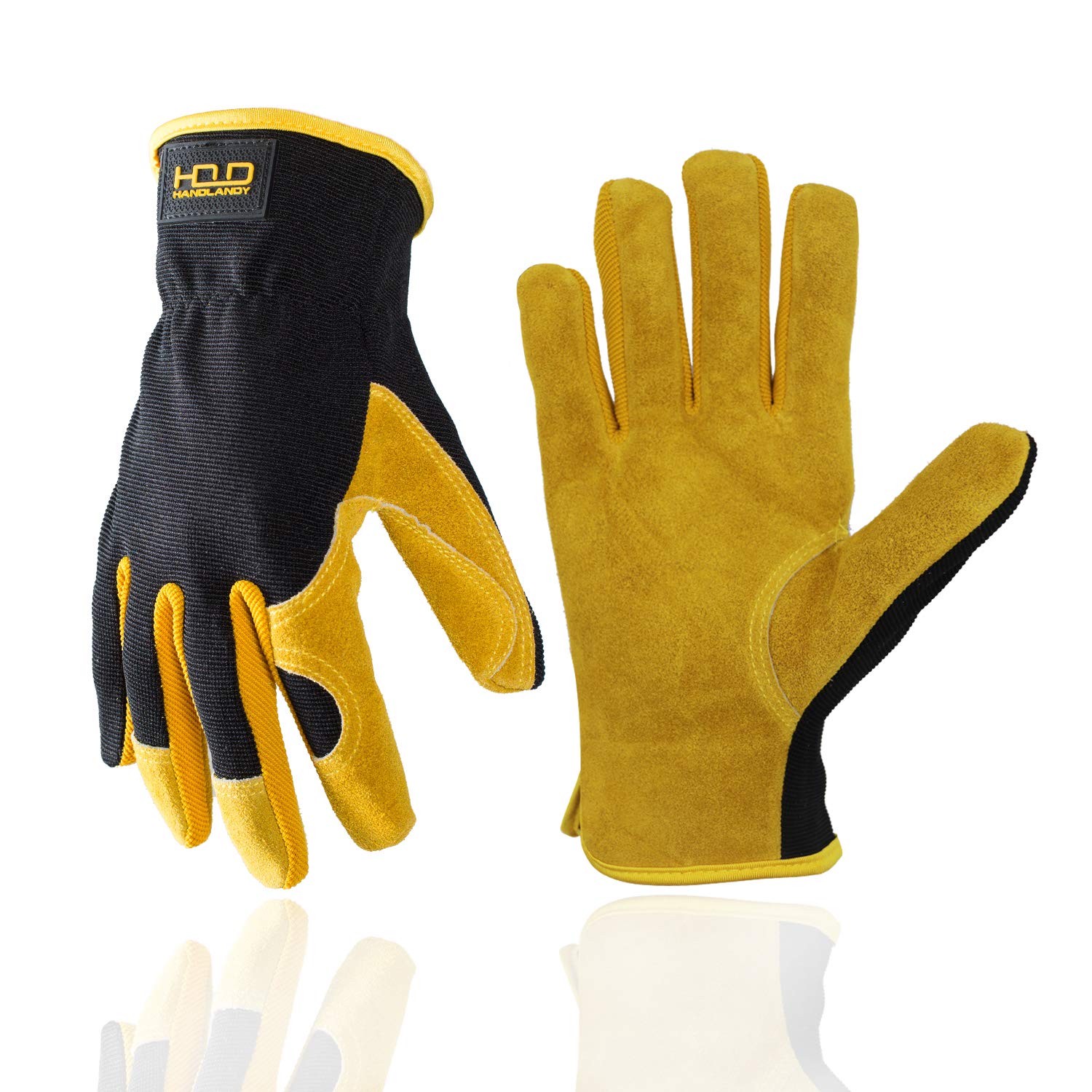 General Utility Work Gloves, Men Women Leather Gardening Gloves ...