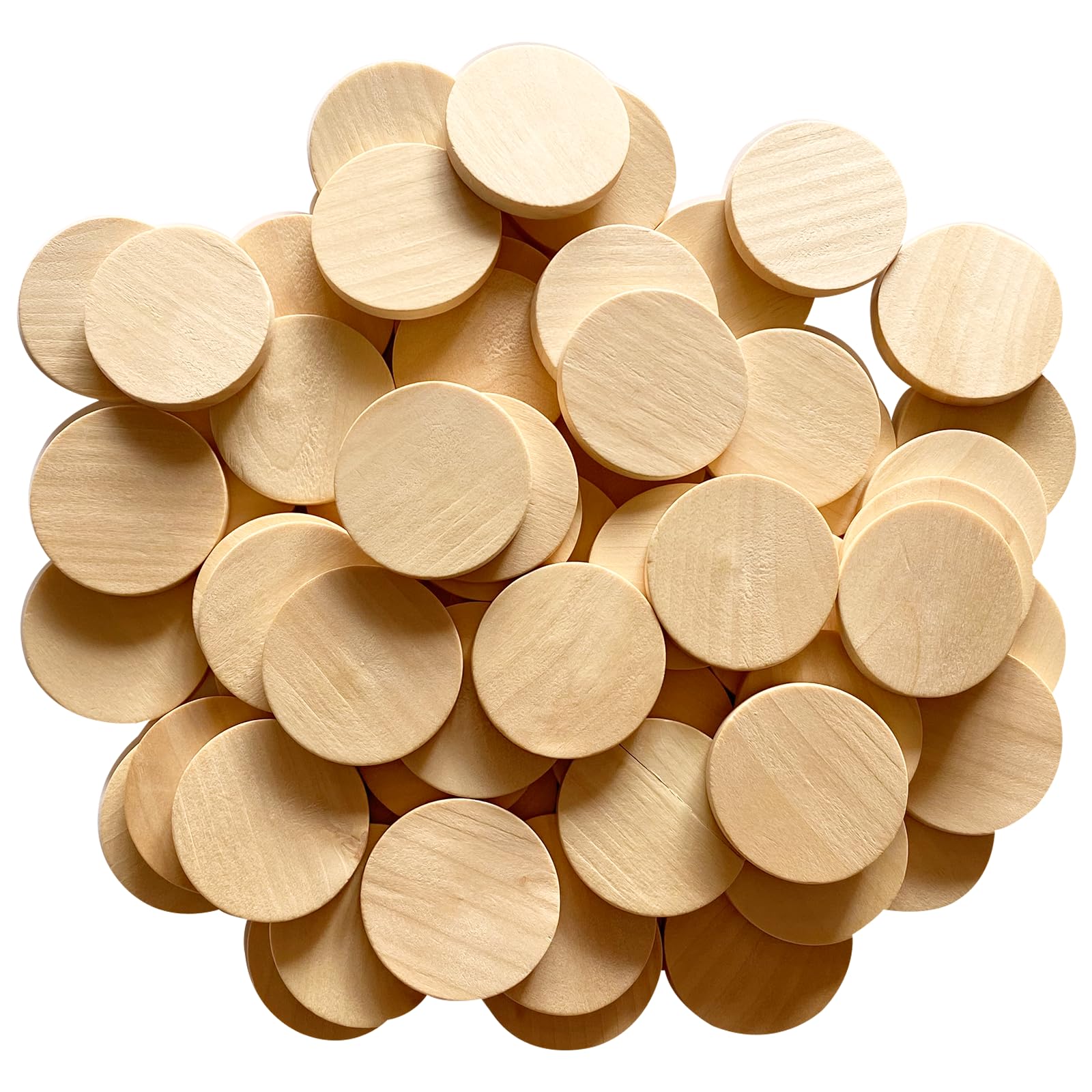 MUXGOA 60 Pack Round Wood Coins1.5 Inch Natural Wood Slices Wooden ...