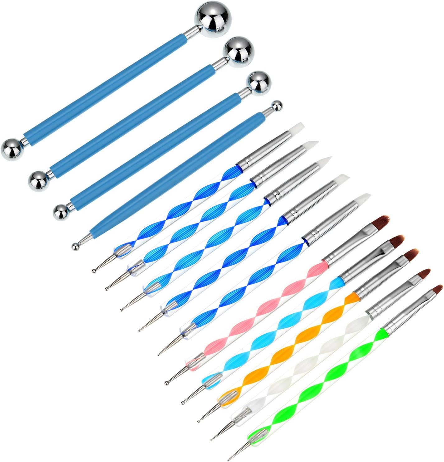 Bememo 14 Pièces Outils de Dotting Pinceaux de Peinture Set Outil de ...