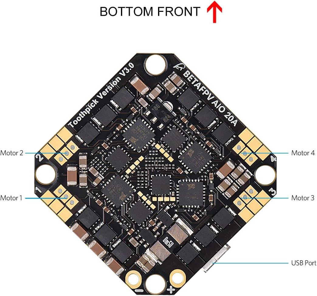 BETAFPV F4 20A AIO Brushless Toothoick Flight Controller V3 2-4S BLHELI ...