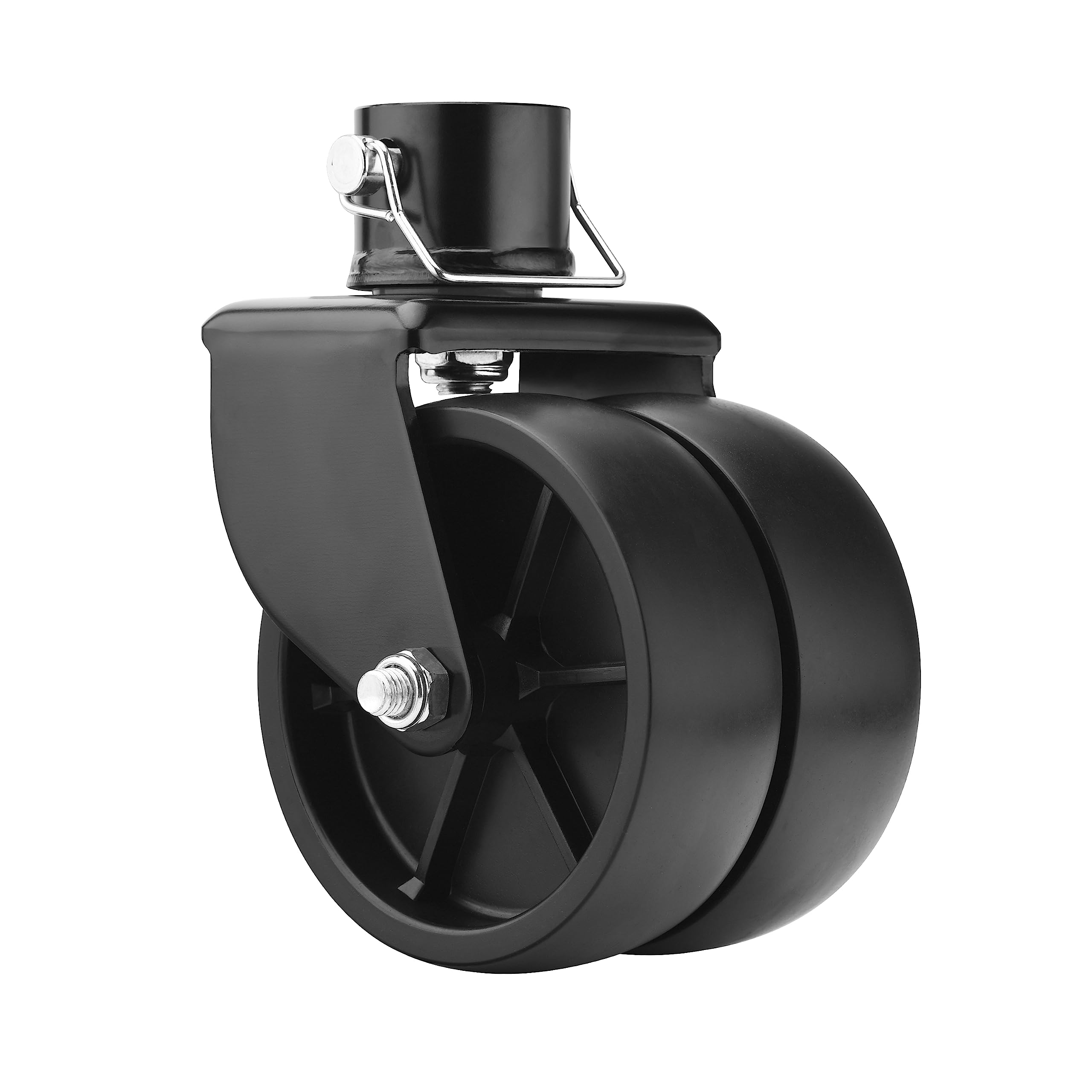 Rockane Dual 6'' Black Trailer Jack Swivel Caster Wheel Replacement ...