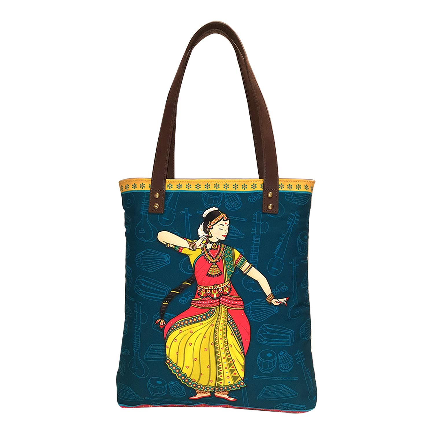 The Bombay Store - Bharatnatyam Design Digital Print Canvas and Faux ...