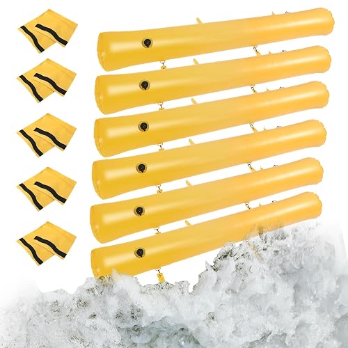 Kuabiz 6 Pcs PVC Flood Barriers for Home with 5 Connecting Bands 6ft x ...