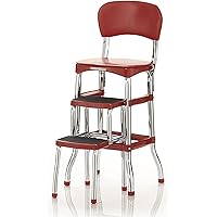 Amazon.com: Cosco 11130WHTE White Retro Counter Chair/Step Stool with ...