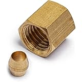 LTWFITTING 1/8-Inch Brass Compression Sleeves Ferrels,Brass Compression ...