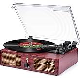 Amazon.com: Amazon Basics Desktop Vinyl Turntable Record Player with ...