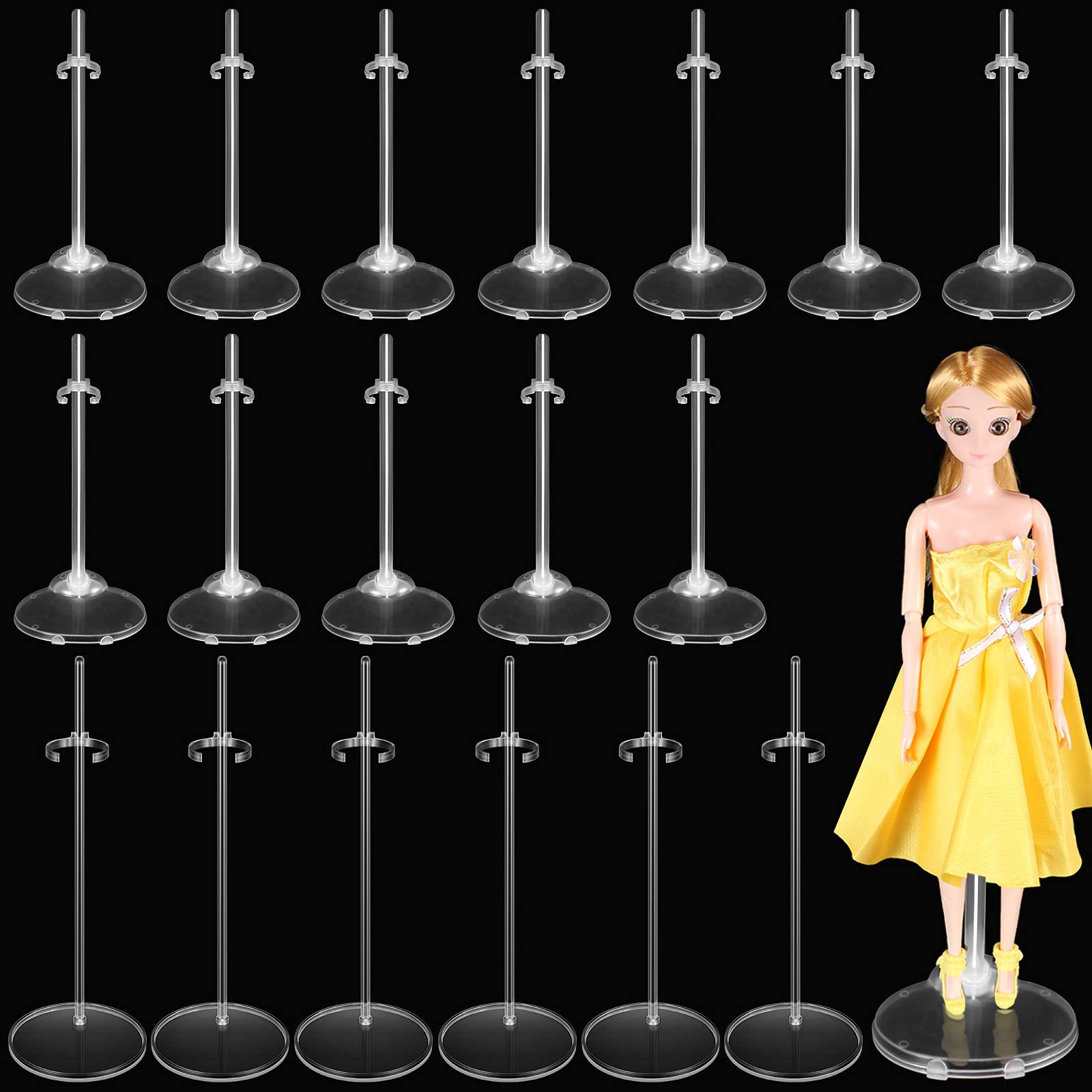Mua 18 Pieces Doll Stands Display Holder Mini Transparent Doll Stand ...
