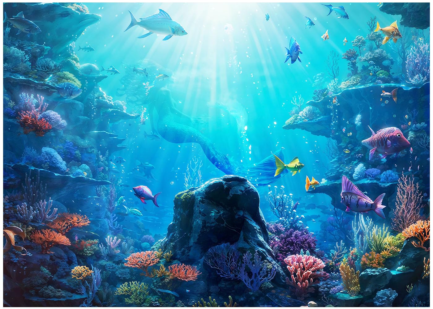 Ladvis Under The Sea Backdrop, Mermaid Birthday Background, Under The ...